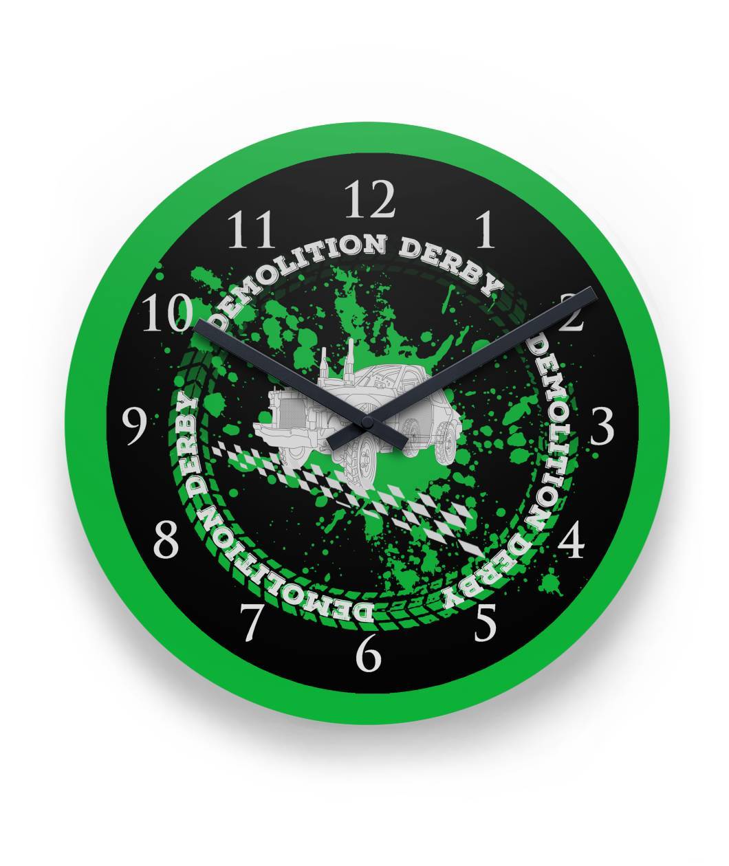 demolition derby wall clocks