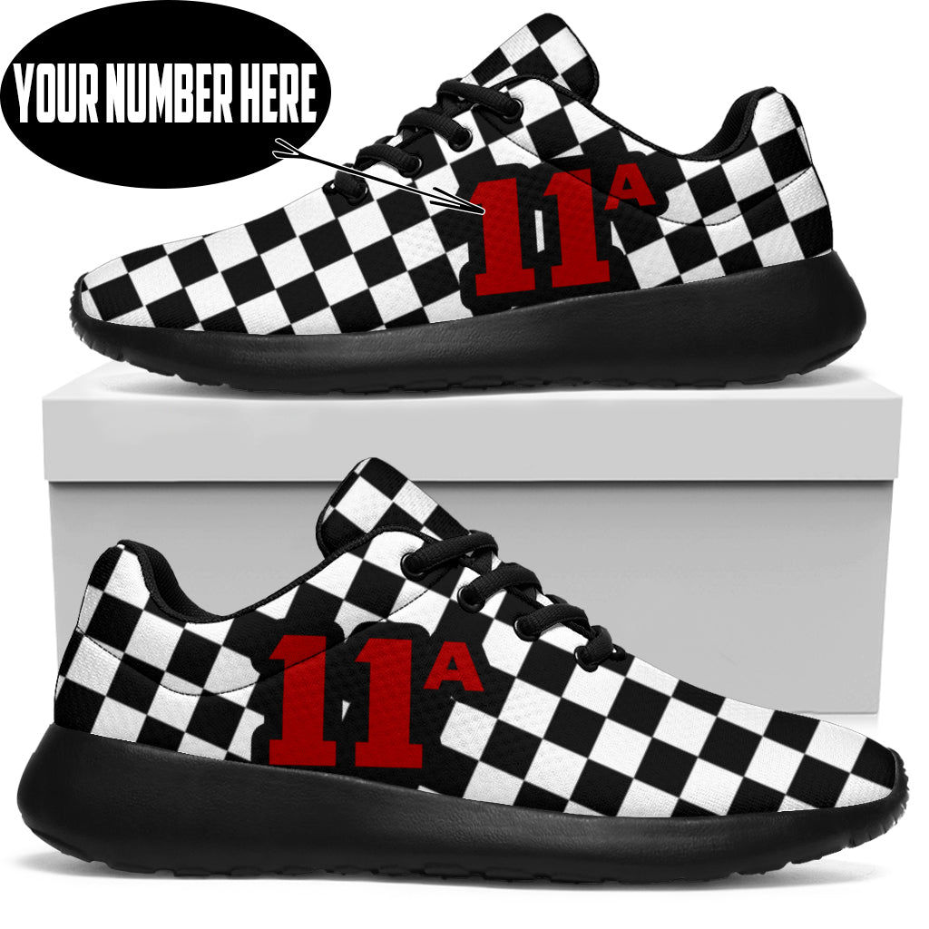 Custom Racing Checkered Sneakers Number 11a