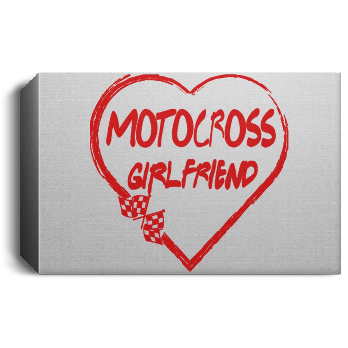 Motocross Girlfriend Heart Deluxe Landscape Canvas 1.5in Frame
