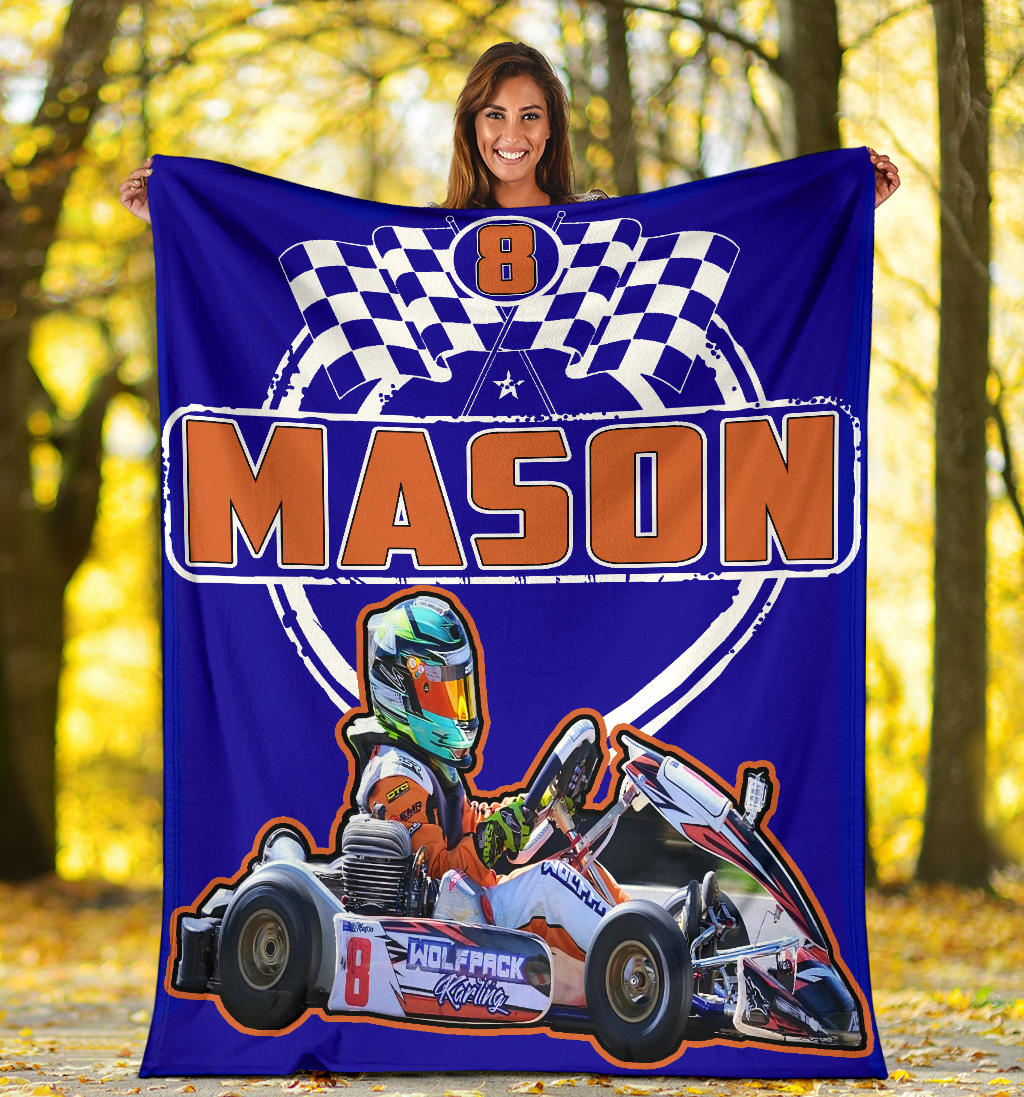 Custom Go-Kart Racing Blanket