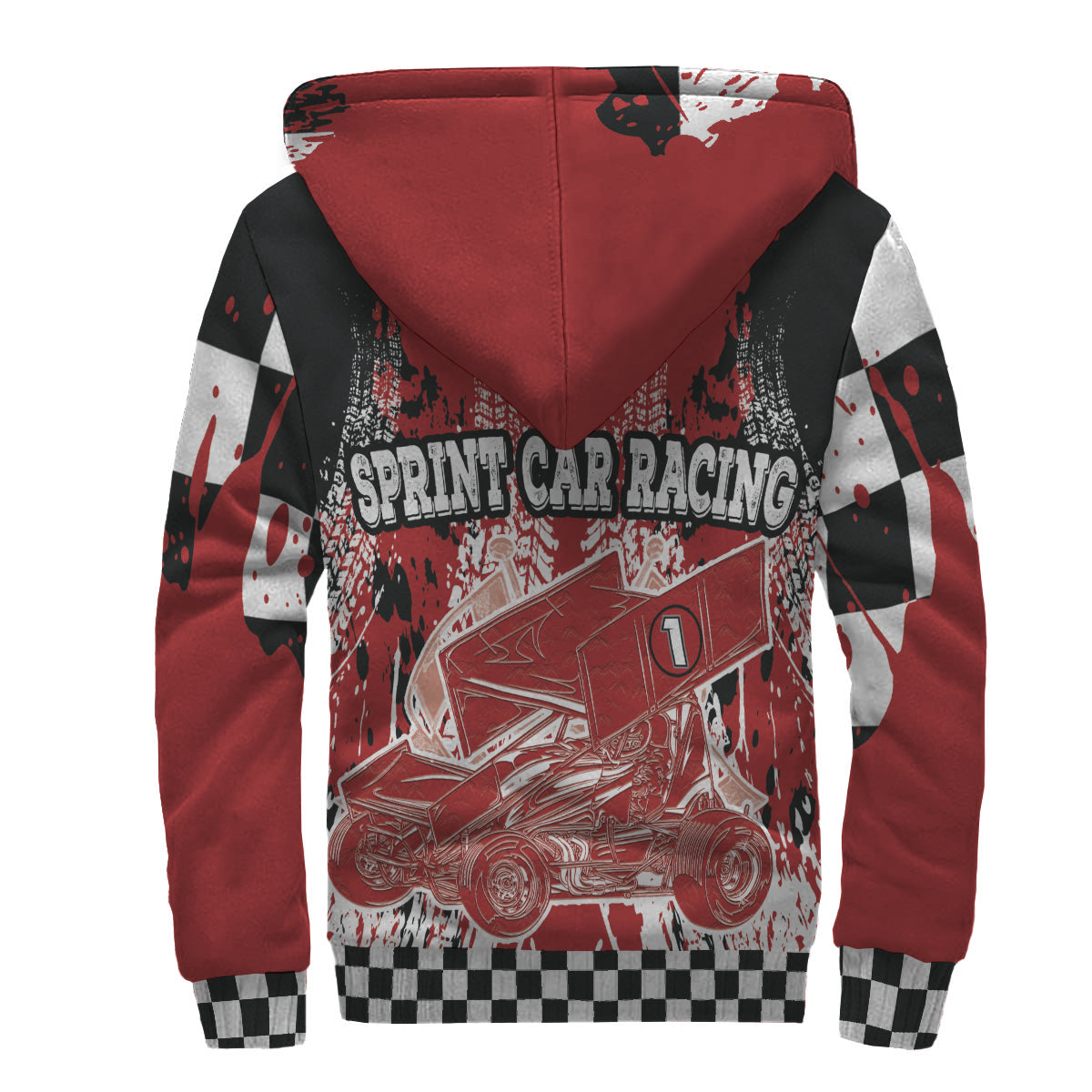 Custom Sprint Car Racing Sherpa Jacket Red