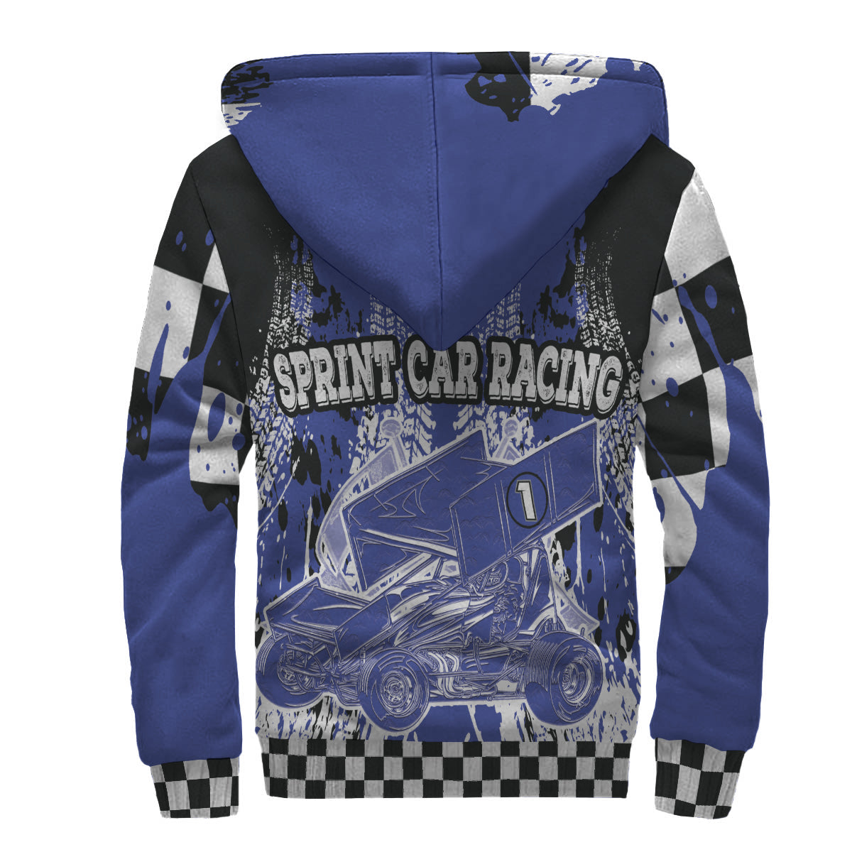 Custom Sprint Car Racing Sherpa Jacket Blue