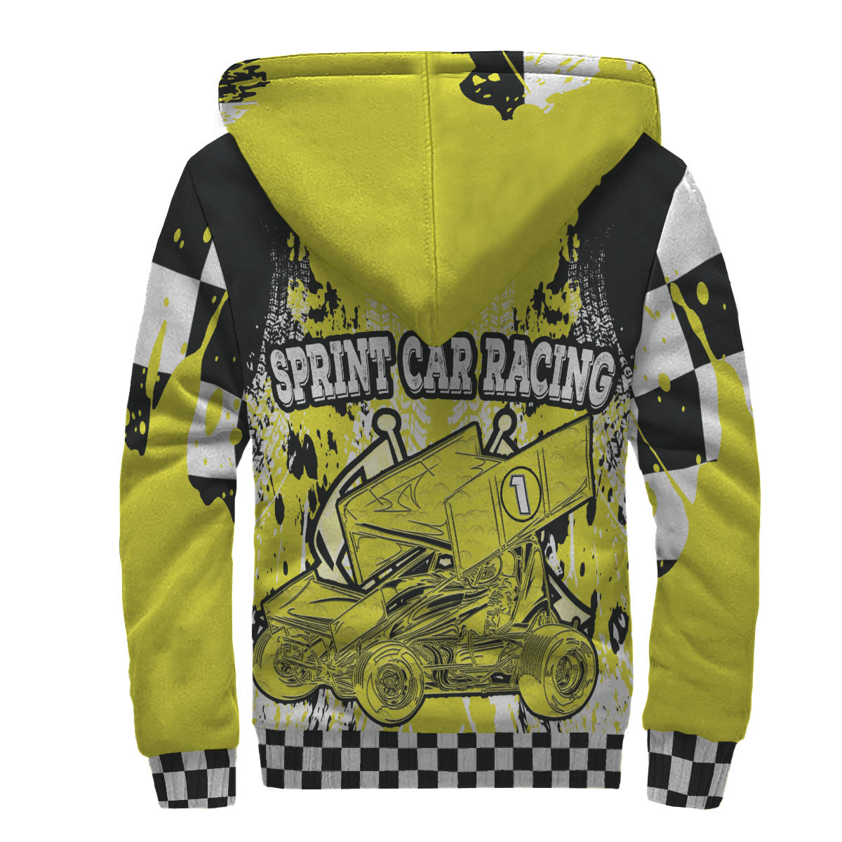 Custom Sprint Car Racing Sherpa Jacket Yellow