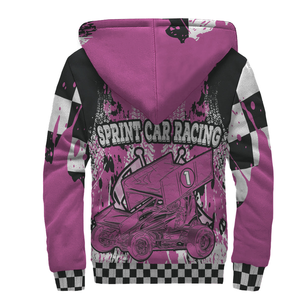 Custom Sprint Car Racing Sherpa Jacket Pink