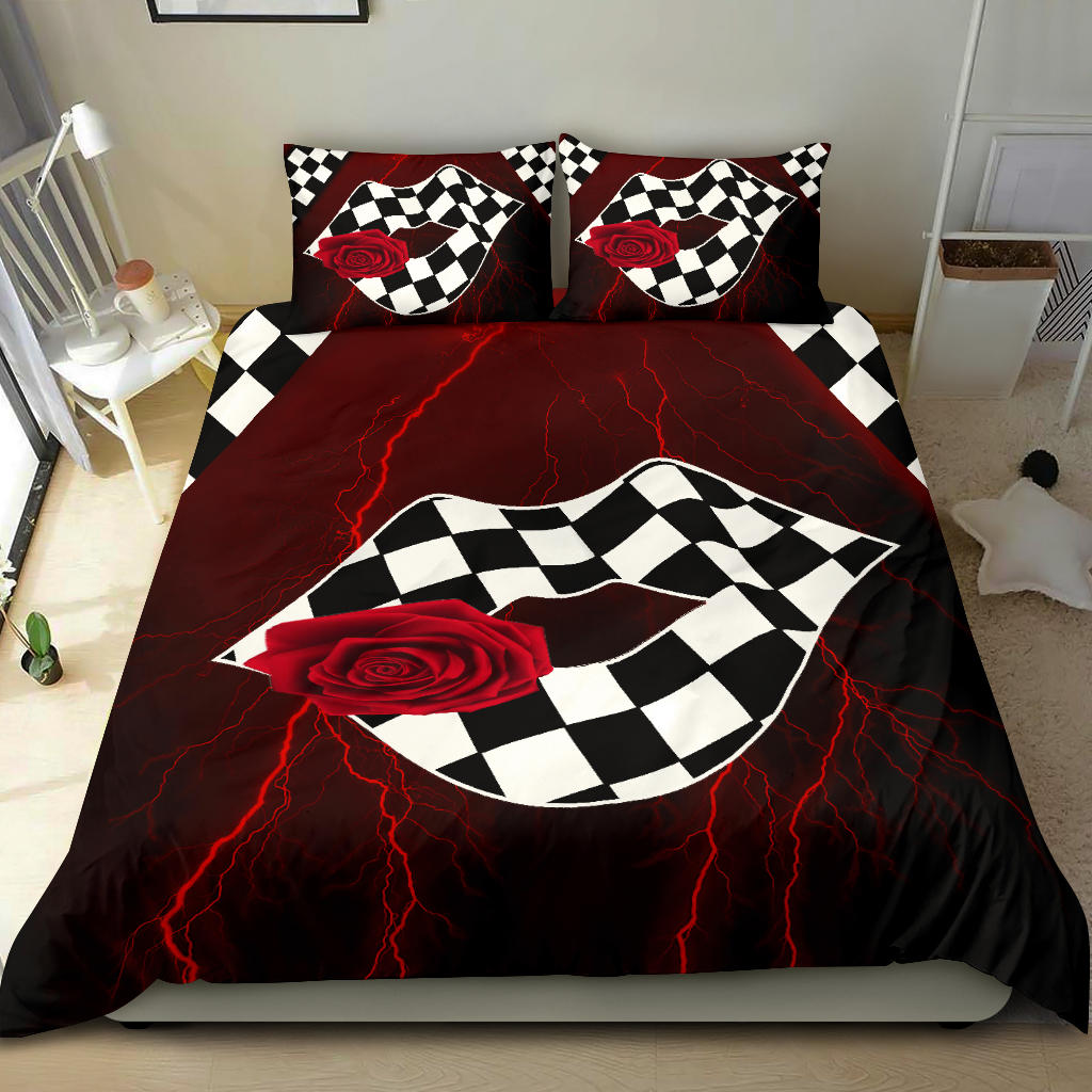 Racing Thunder Lips Kiss Bedding Set