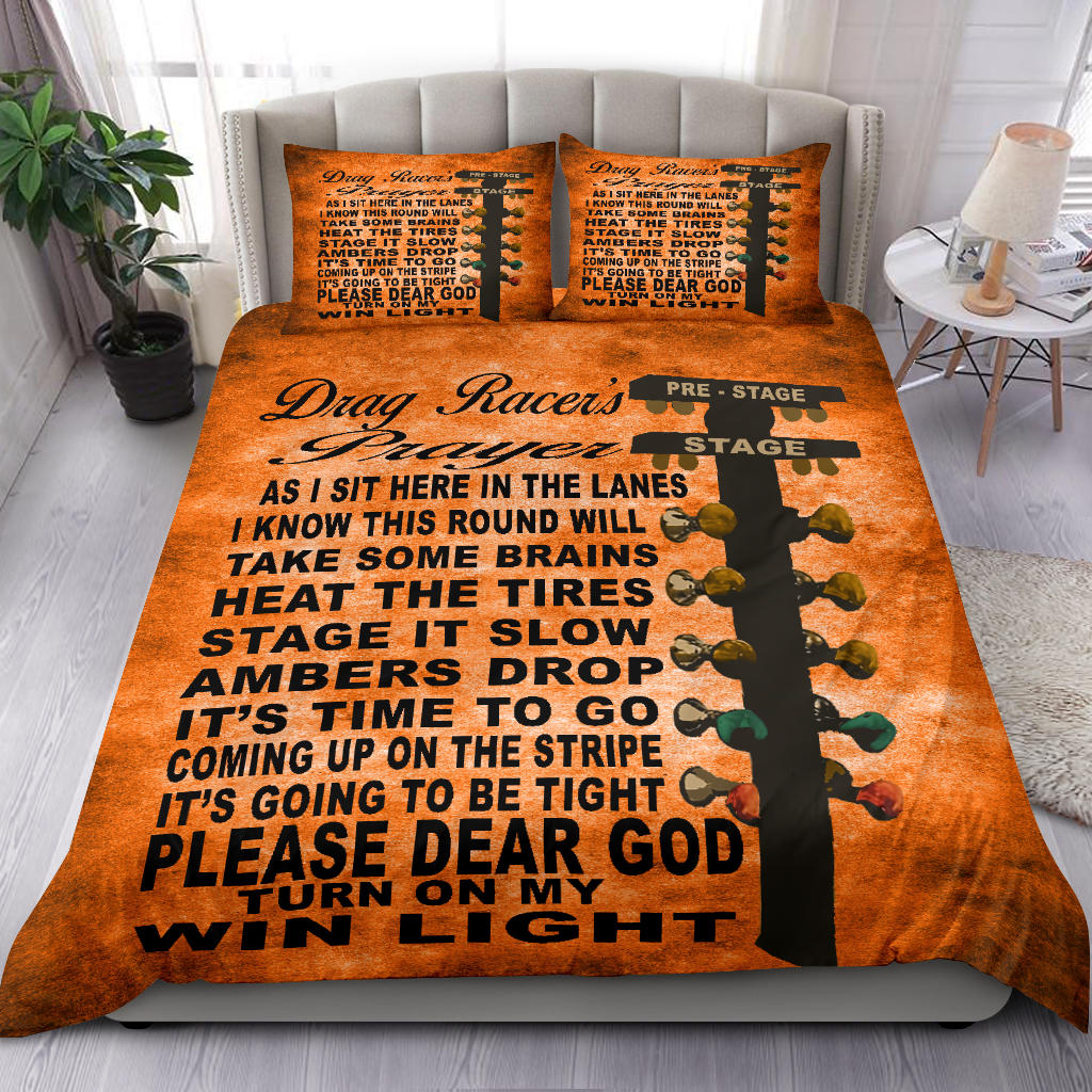 Drag Racer's Prayer Bedding Set Orange