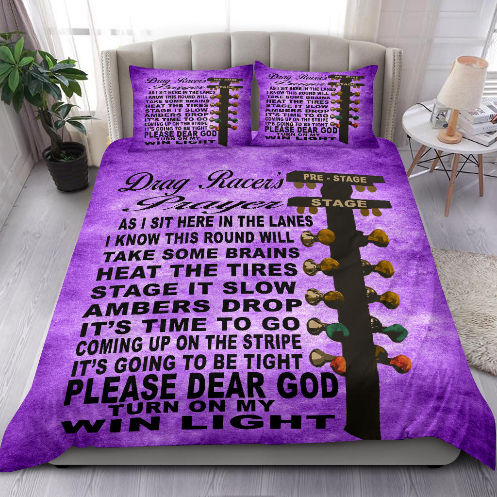 Drag Racer's Prayer Bedding Set Purple