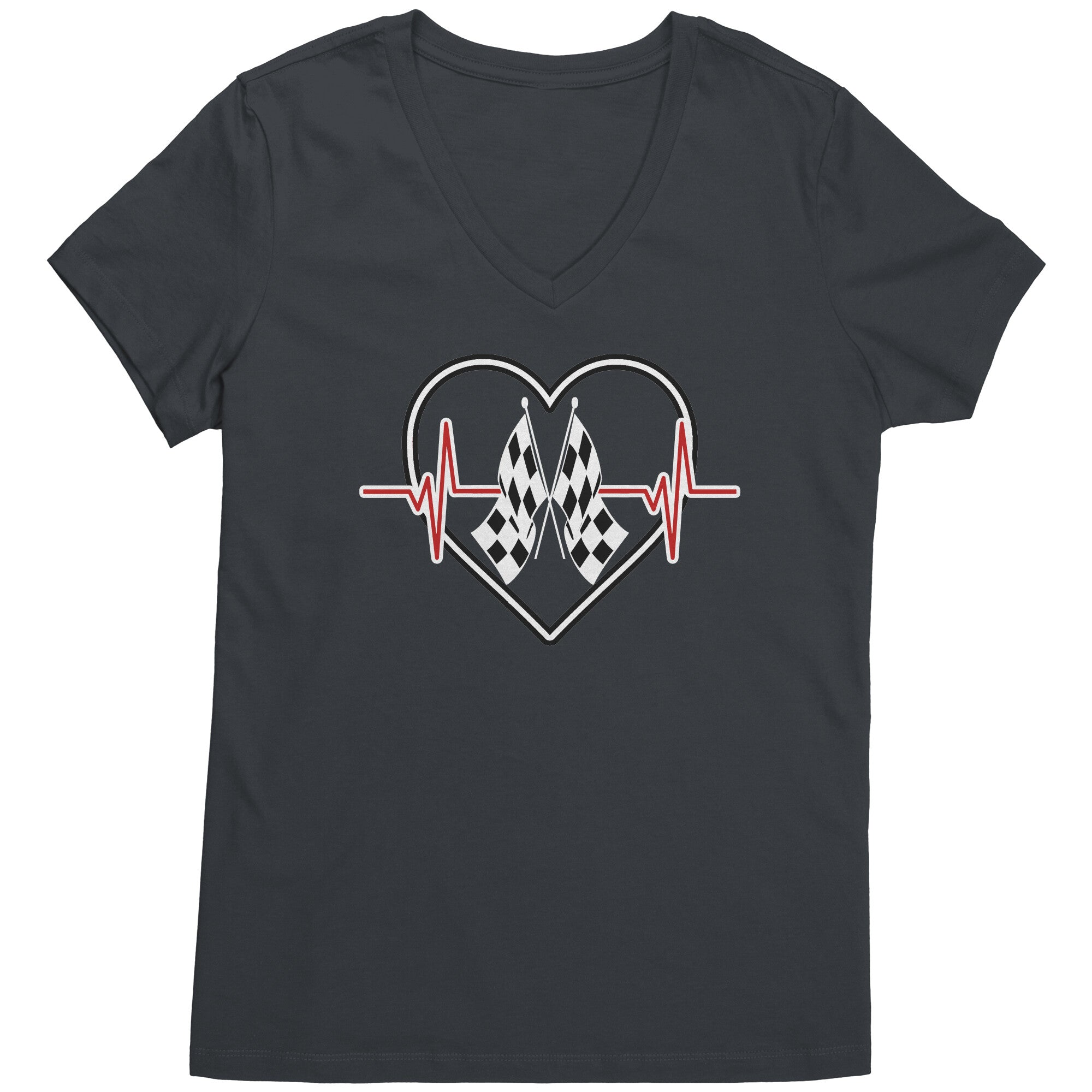 Racing checkered heartbeat t-shirts WT