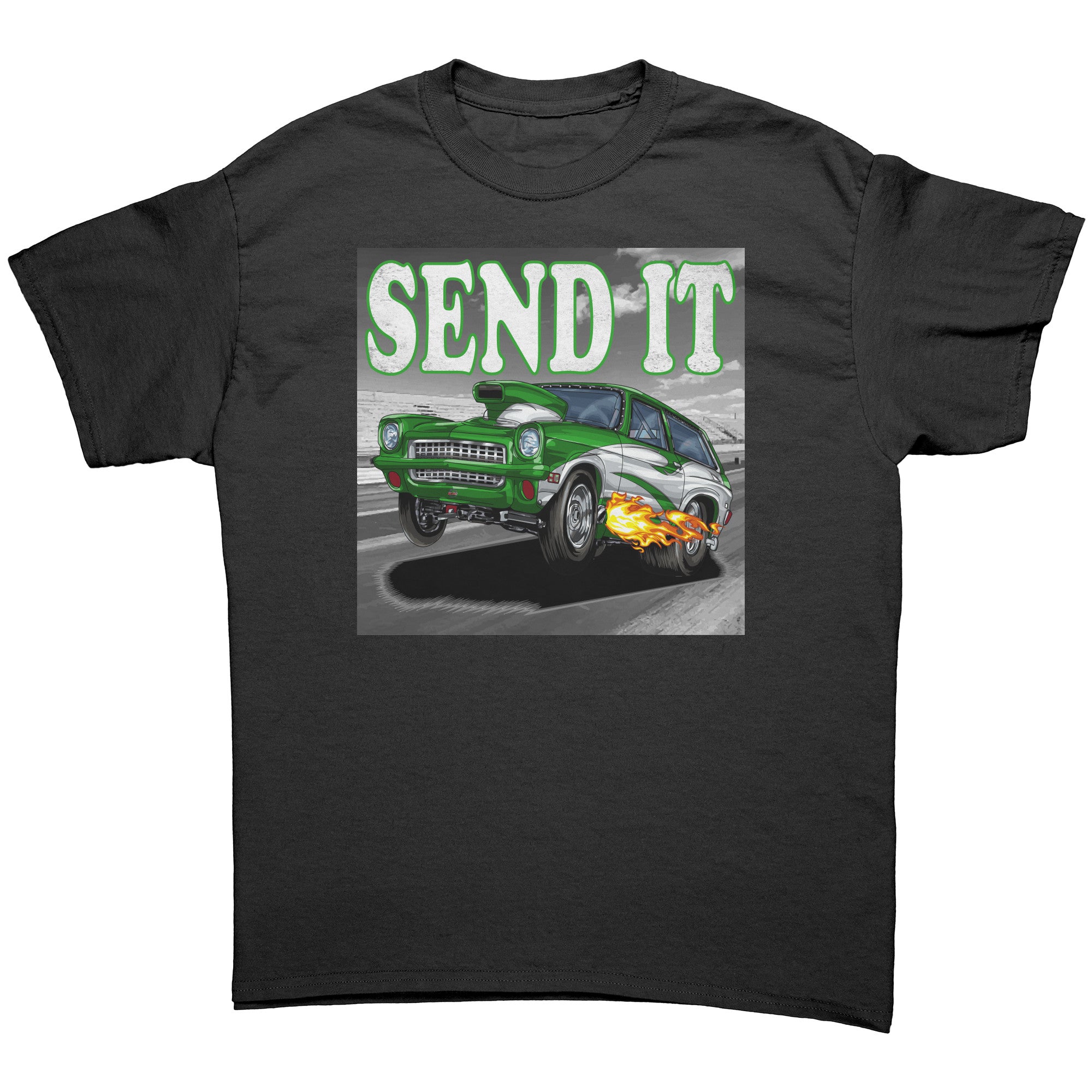 Send It Drag Racing Wagon Car T-Shirts