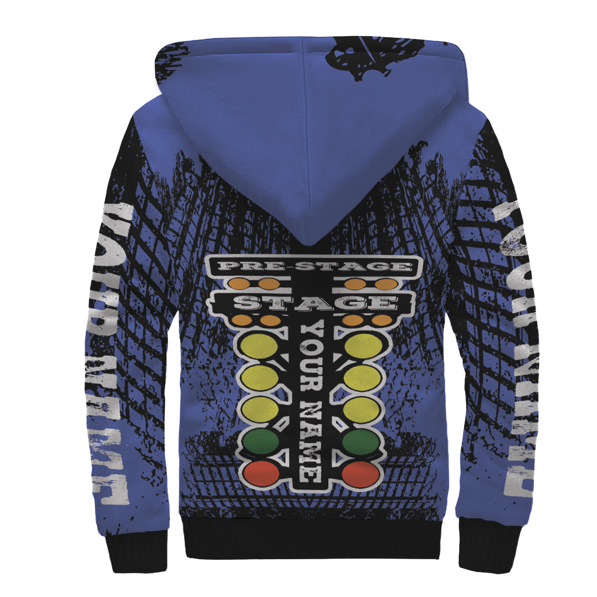 Custom Drag Racing Sherpa Jacket Blue