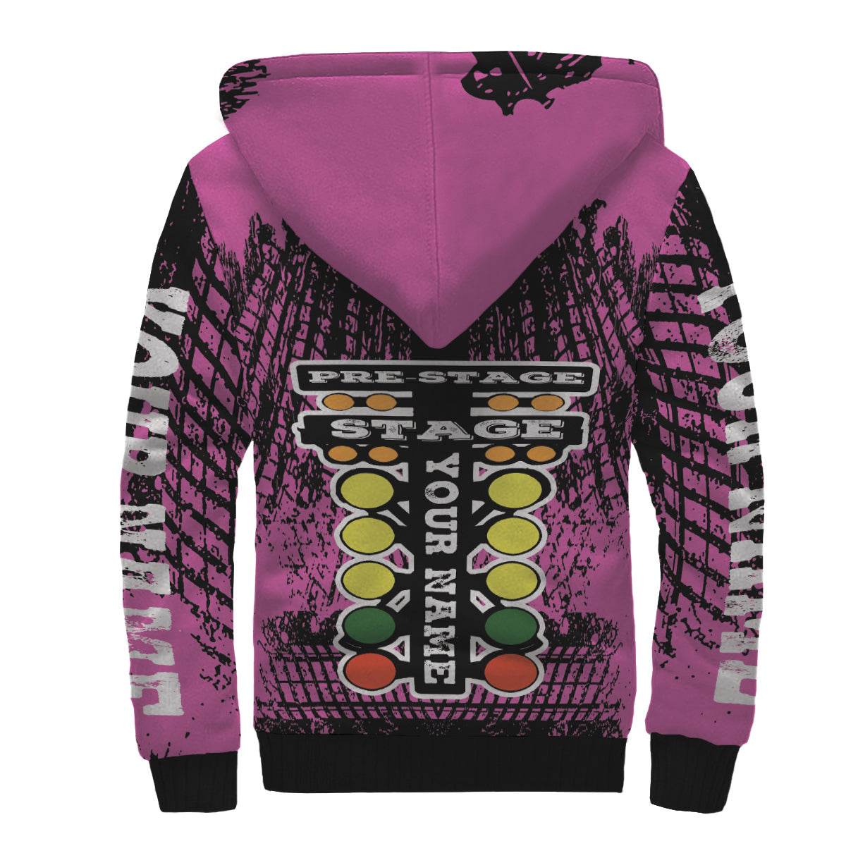 Custom Drag Racing Sherpa Jacket Pink