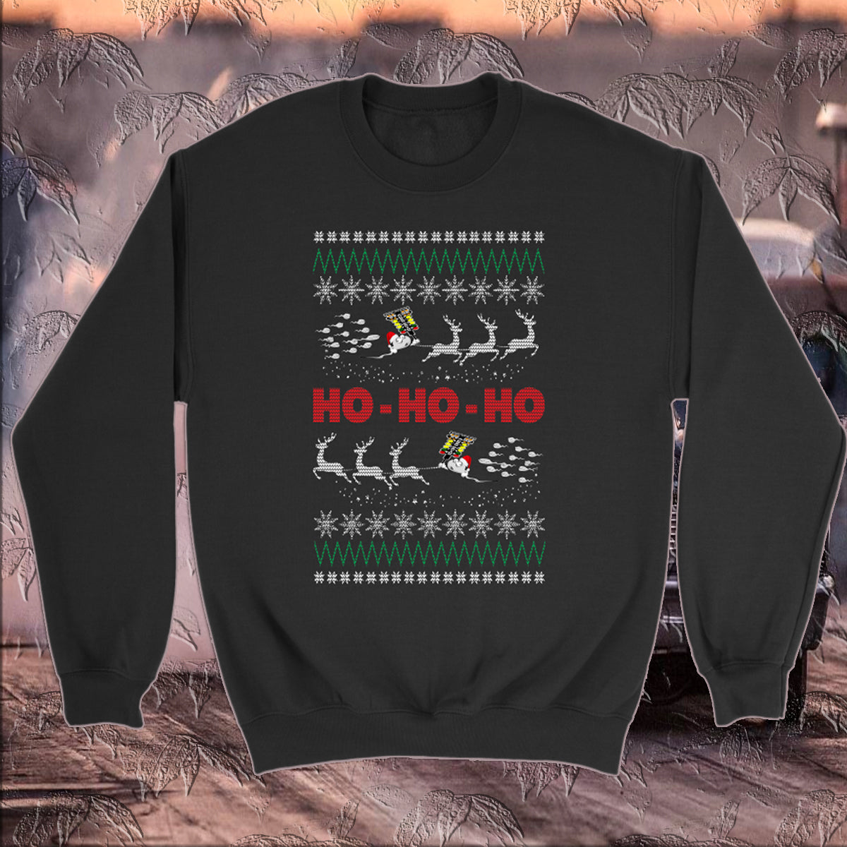 Drag racing ugly sweater
