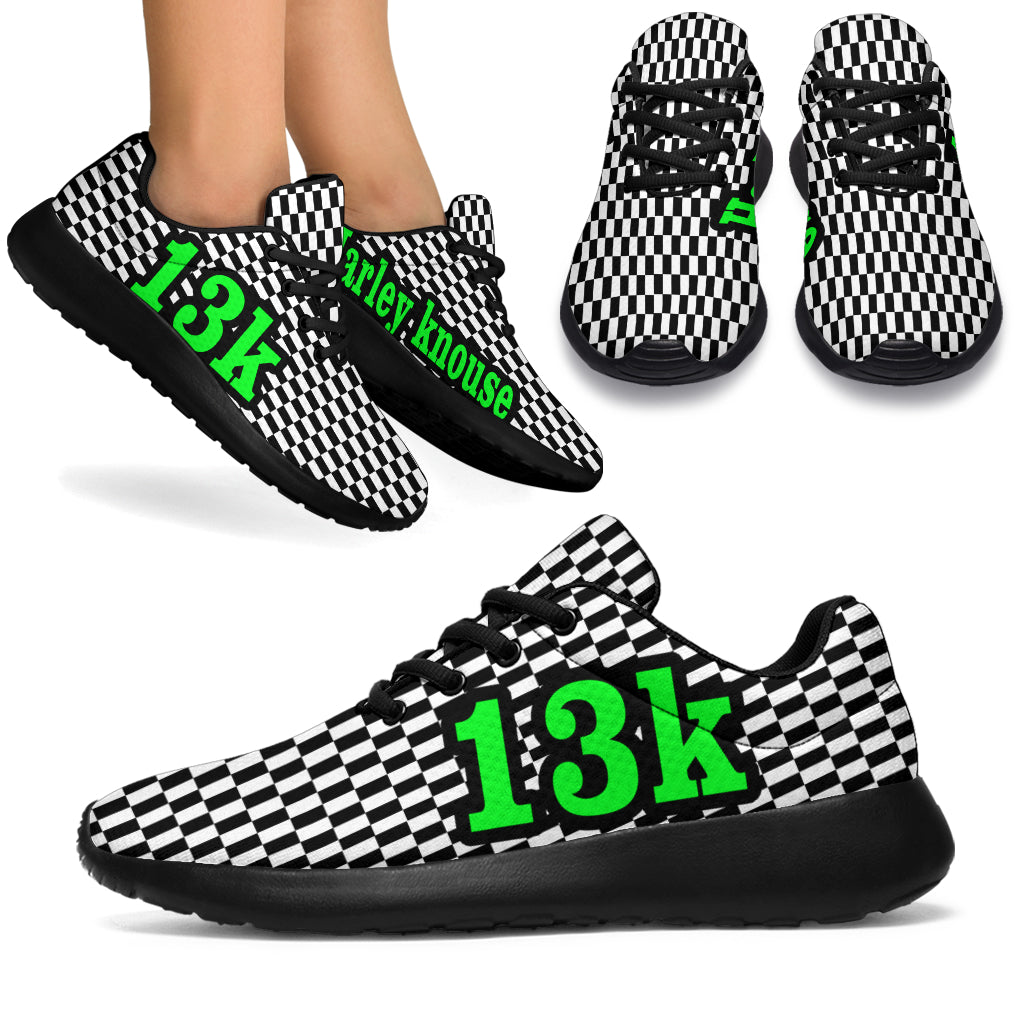Racing Sneakers Checkered Flag Number 13k Harley knouse