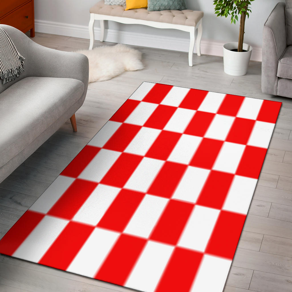 Racing Red Checkered Flag Rug