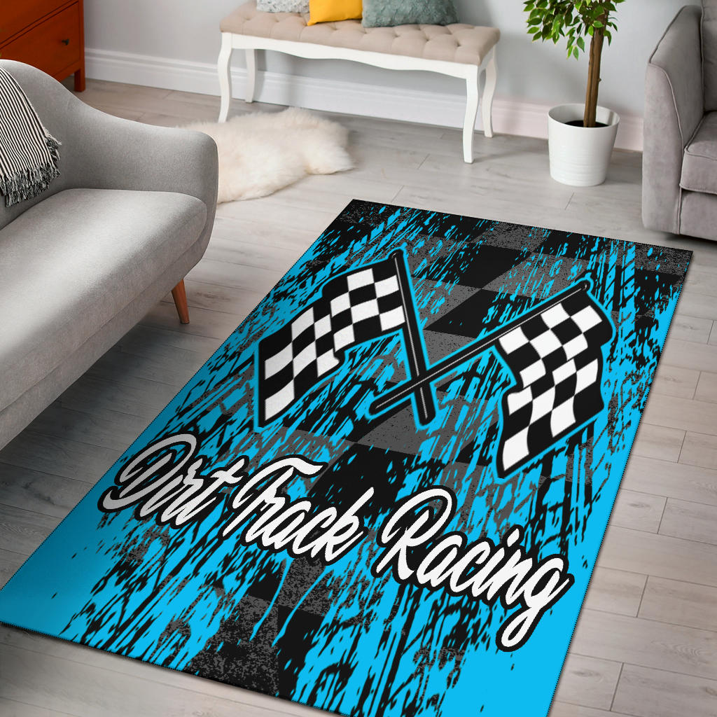 Dirt Racing Rug Carolina Blue