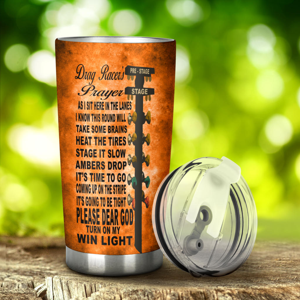 Drag Racer's Prayer Tumbler Orange