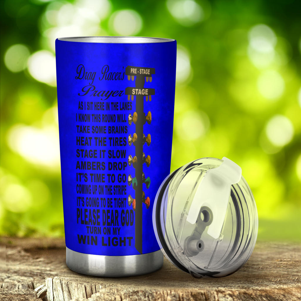 Drag Racer's Prayer Tumbler Blue