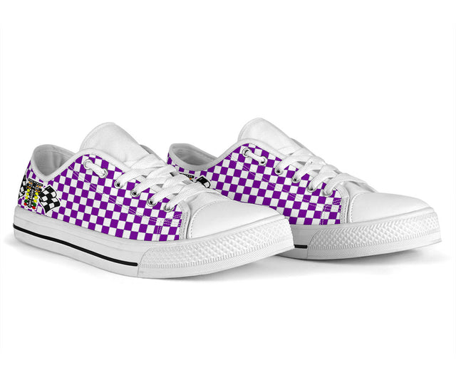 Drag Racing Purple Flag Low Tops White