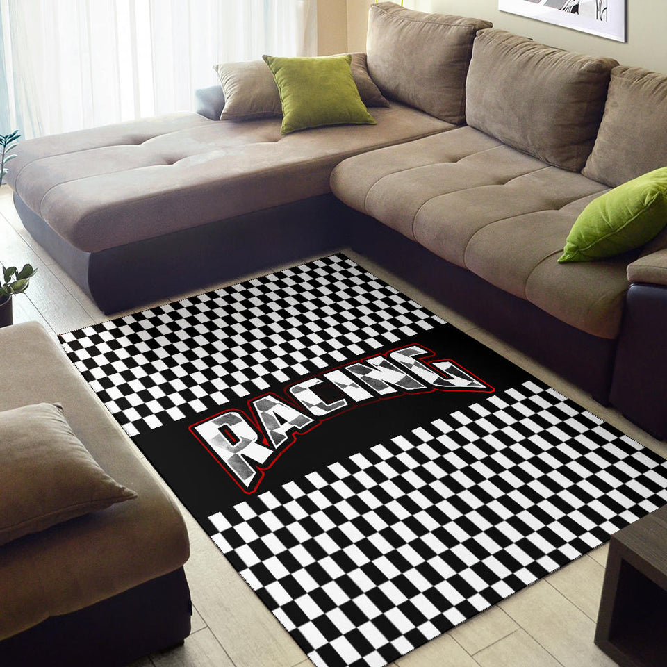 Racing Checkered Flag Rug