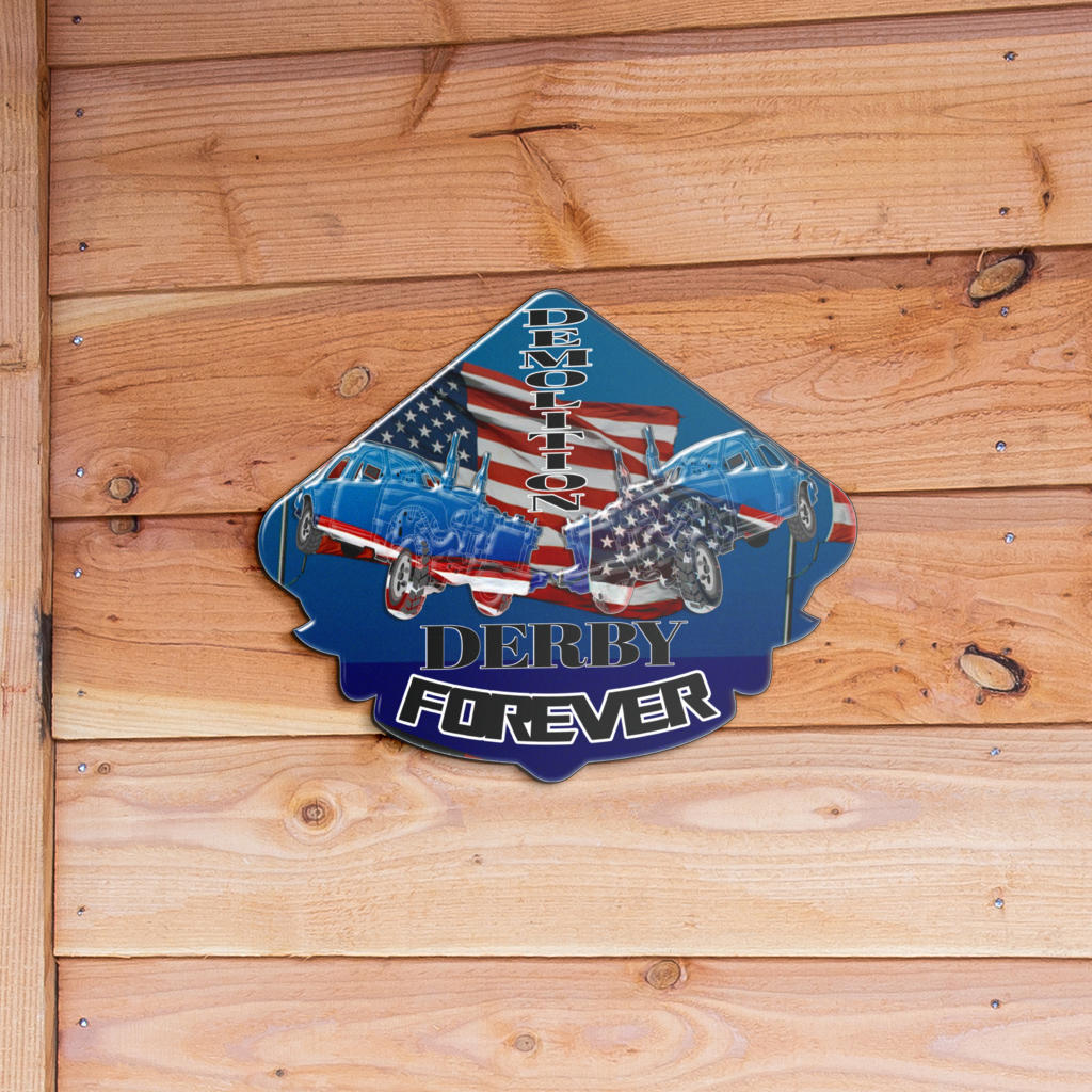 Demolition Derby USA Metal Sign