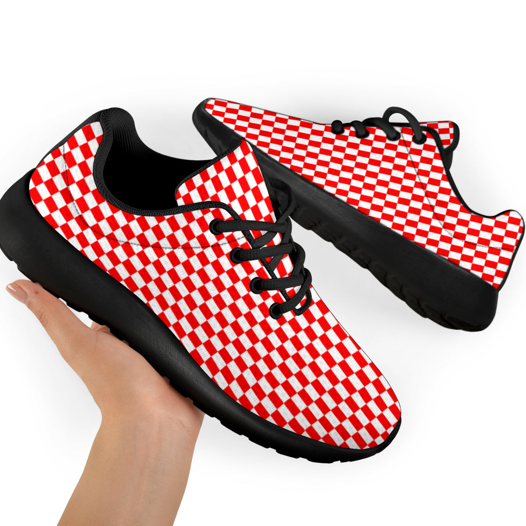 Racing Red Checkered Flag Sneakers Black
