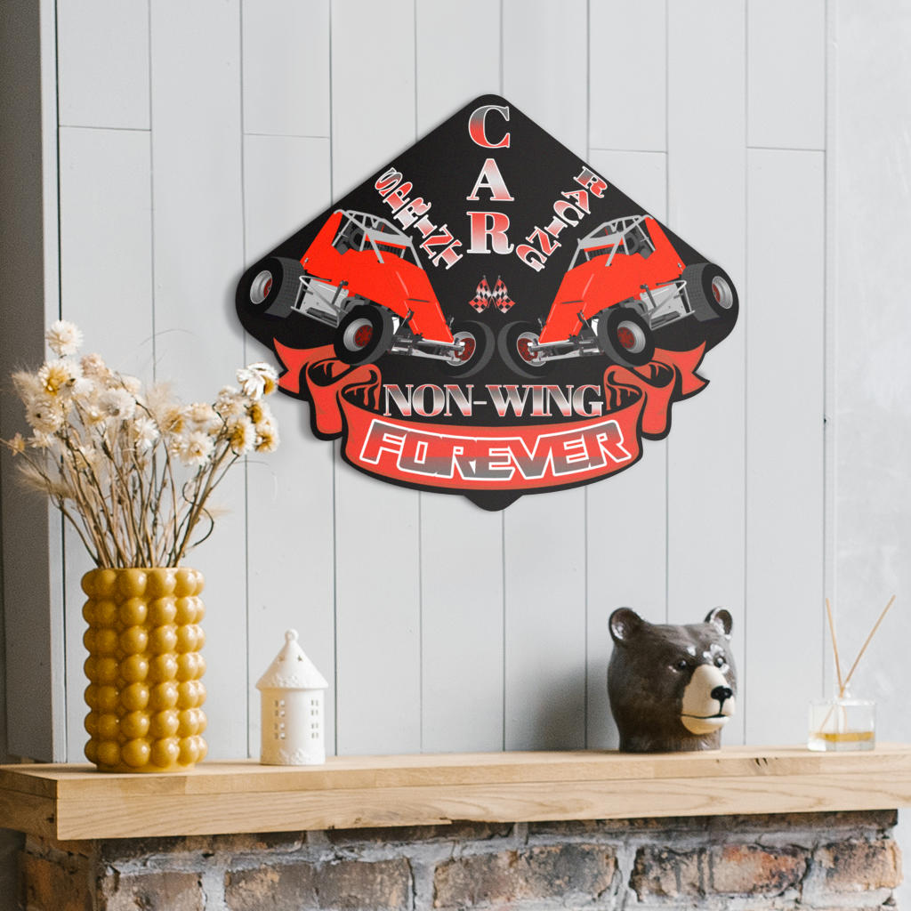 Sprint Car Racing Forever Non-Wing Metal Sign Red