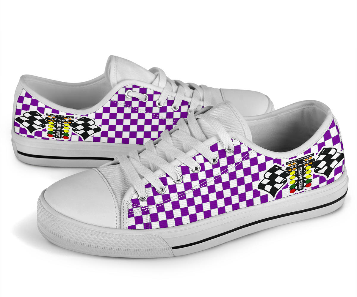 Drag Racing Purple Flag Low Tops White