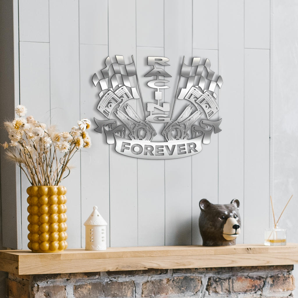 Racing Forever Metal Sign
