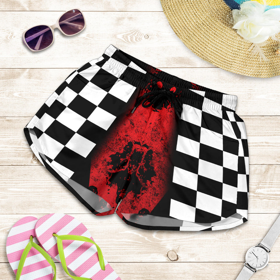 Racing Flag Women's Shorts Red