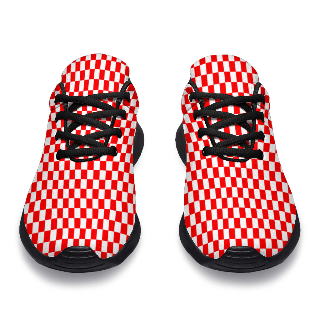 Racing Red Checkered Flag Sneakers Black