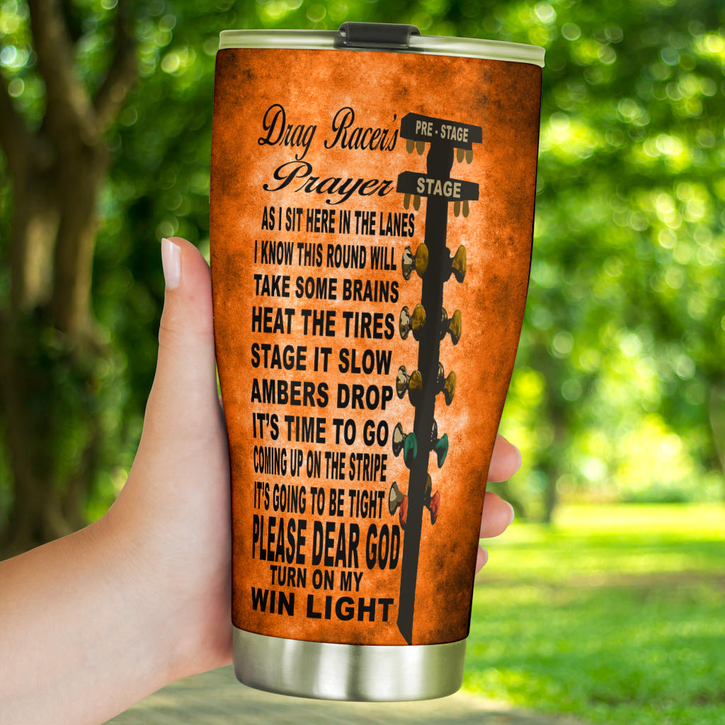Drag Racer's Prayer Tumbler Orange