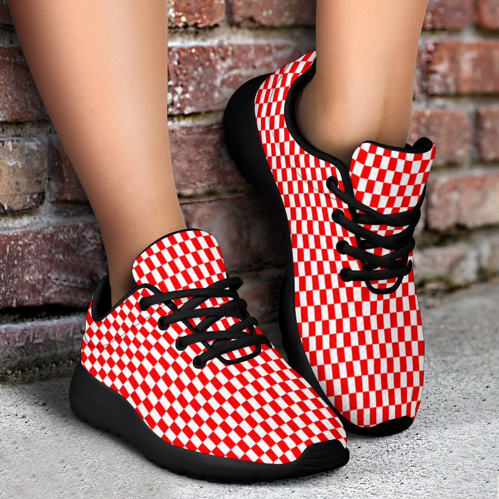 Racing Red Checkered Flag Sneakers Black