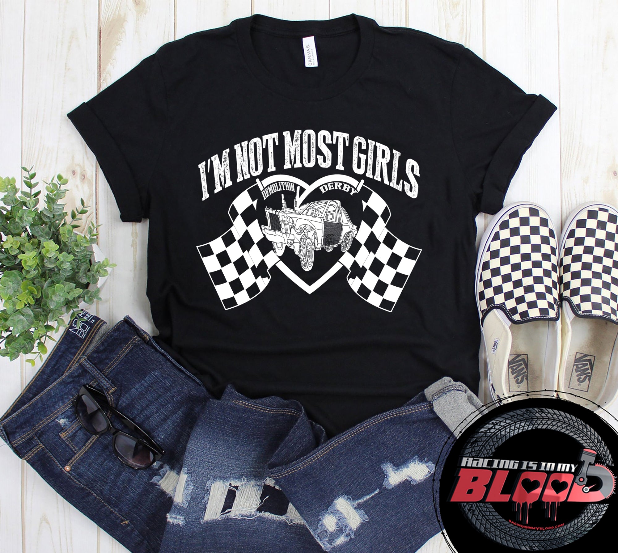I'm Not Most Girls Demolition Derby T-Shirts