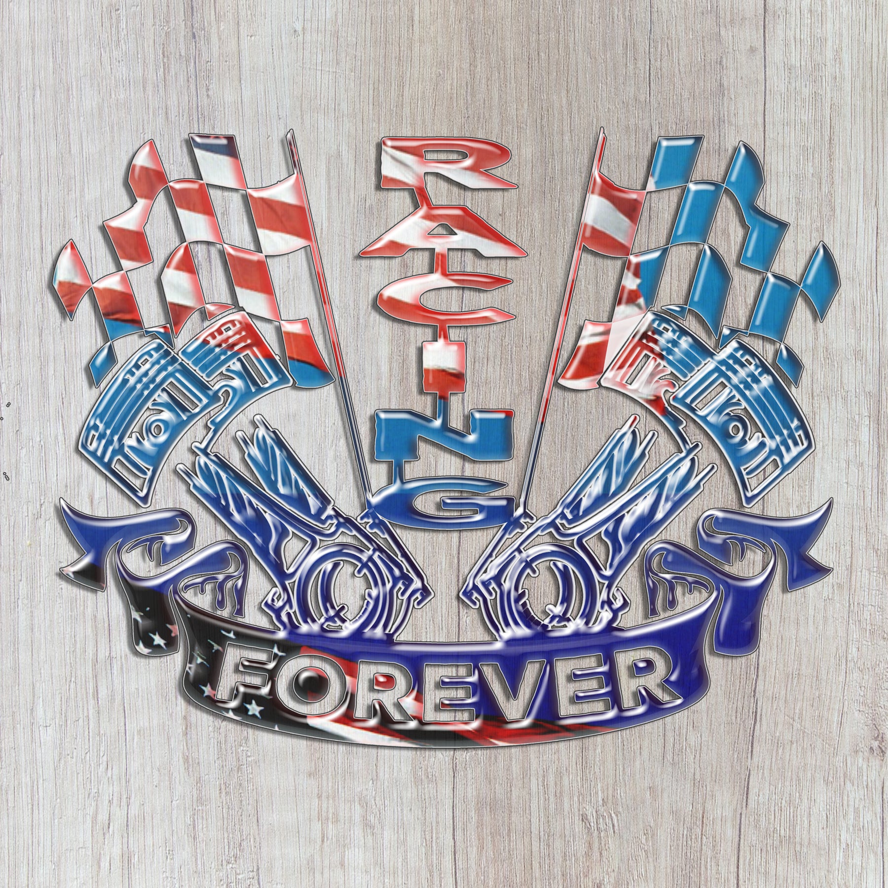 Racing USA Metal Sign