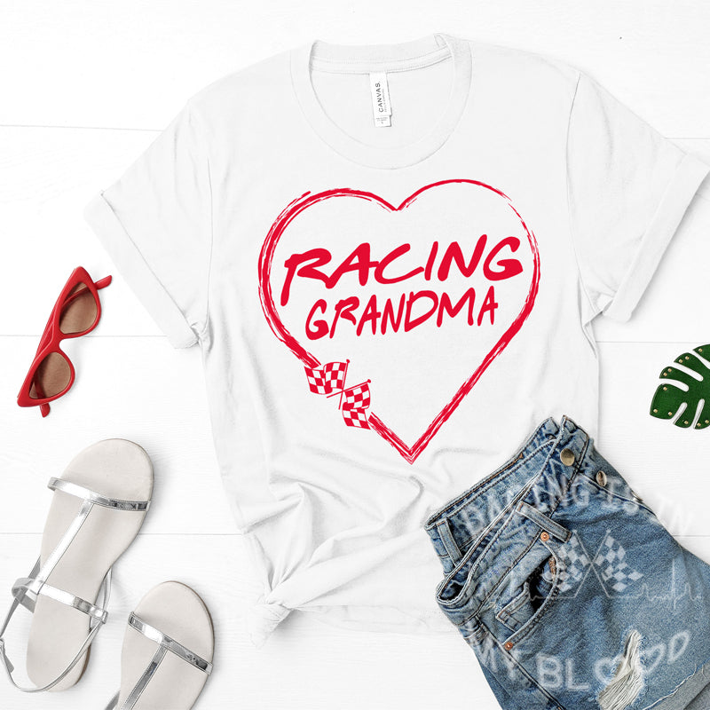 Racing Grandma Heart T-Shirts!